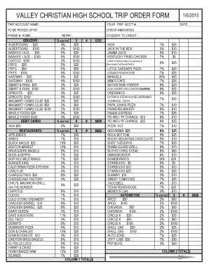 Fillable Online vchsaz VALLEY CHRISTIAN HIGH SCHOOL TRIP ORDER FORM 162015 - vchsaz Fax Email ...