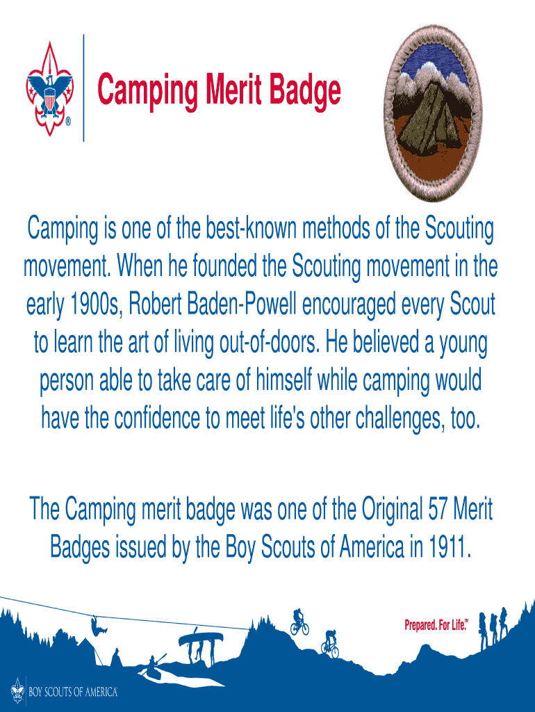 Fillable Online Camping Merit Badge Fax Email Print - pdfFiller