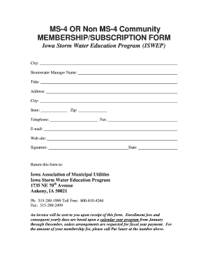 Fillable Online iowastormwater MS4 OR Non MS4 Community ...