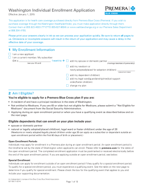 Fillable Online purchase coverage through the Washington ...