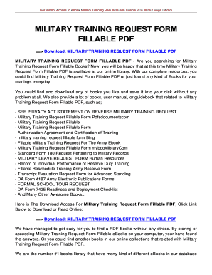Fillable Online jansbooks MILITARY TRAINING REQUEST FORM FILLABLE PDF ...