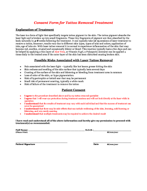 Tattoo Removal Consent Form - Fill and Sign Printable Template Online