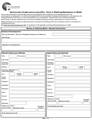 Fillable Online Community Infrastructure Levy CIL - Form 2 Claiming Fax ...