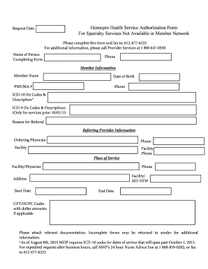 Fillable Online hennepinhealth Hennepin Health referral form Download ...