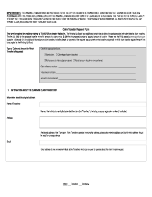 Fillable Online Claim Transfer Request Form - Glitnir Fax Email Print ...