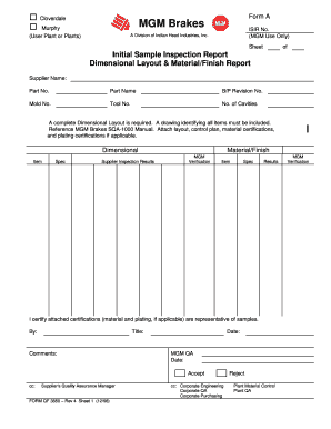Fillable Online Form A MGM Brakes Fax Email Print - pdfFiller
