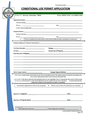 Fillable Online ci stevenson wa CONDITIONAL USE PERMIT APPLICATION ...