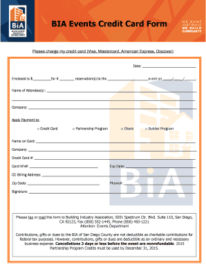 Fillable Online biasandiego Please charge my credit card (Visa ...