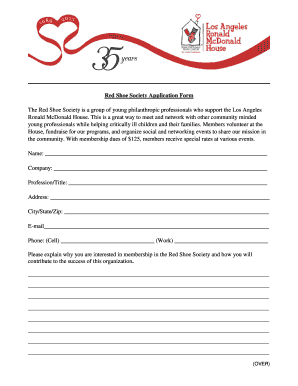 Fillable Online rmhcsc Red Shoe Society Application Form - rmhcscorg ...