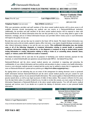 Fillable Online Print PATIENT CONSENT FOR ELECTRONIC MEDICAL RECORD ...