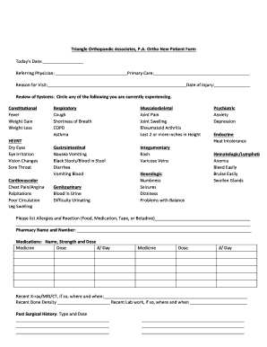 Fillable Online Ortho NP form Fax Email Print - pdfFiller