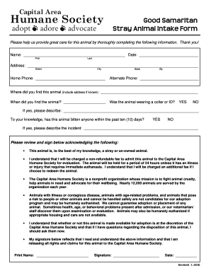 Fillable Online cahs-pets Stray Animal Intake - cahs-pets Fax Email ...
