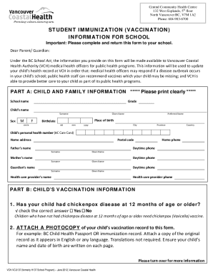 Fillable Online School Immunization History Form June 2012.doc Fax ...