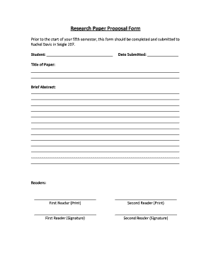Sample Research Paper Proposal Forms and Templates - Fillable ...