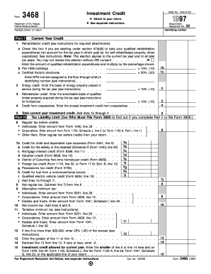 Fillable Online irs 1997 Form 3468. Investment Credit Fax Email Print ...