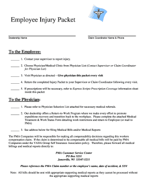 Fillable Online Employee Injury Packet Fax Email Print - pdfFiller