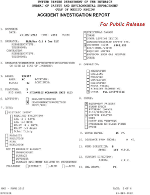 Fillable Online ACCIDENT INVESTIGATION REPORT - BSEE Homepage Fax Email Print - pdfFiller