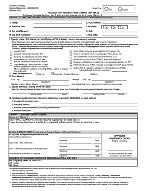 Fillable Online purdue Human Resources 33ABSENCE Fax Email Print ...