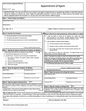 Fillable Online hcad Harris County Appraisal District Appointment of ...