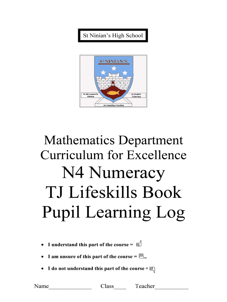Fillable Online Mathematics Department Curriculum for Excellence N4 Fax ...