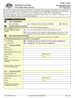 Fillable Online casa gov Form 175-DSP - Data Service Provider ...