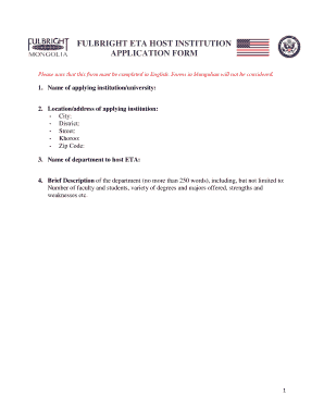 Fillable Online photos state FULBRIGHT ETA HOST INSTITUTION APPLICATION ...