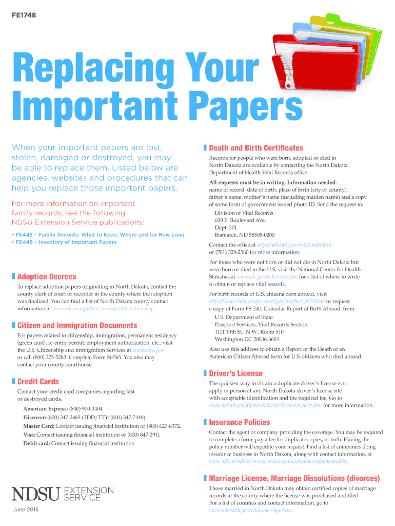 Fillable Online When your important papers are lost, Fax Email Print ...