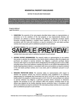 Fillable Online RESIDENTIAL PROPERTY DISCLOSURES Fax Email Print ...