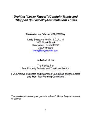 Fillable Online Drafting "Leaky Faucet" (Conduit) Trusts and Fax Email ...