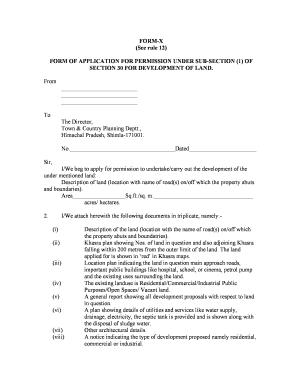 Fillable Online FORM-X See rule 12 FORM OF bAPPLICATIONb FOR PERMISSION ...