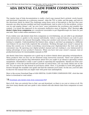 Fillable Online famybook ADA DENTAL CLAIM FORM COMPANION PDF ...