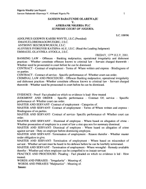 Fillable Online Nigeria Weekly Law Report Fax Email Print - pdfFiller