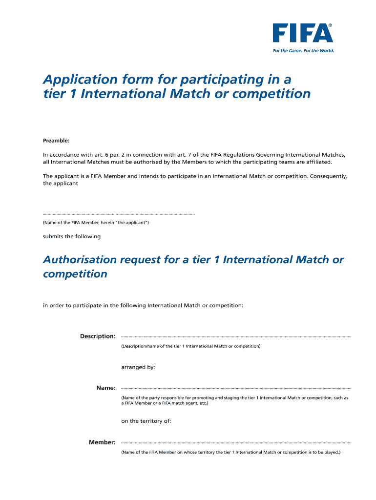 Fillable Online Application form for participating in a tier 1 Fax ...