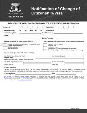 Fillable Online students unimelb edu GivenOther Names - students ...