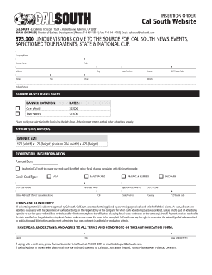 Fillable Online Cal South Website Fax Email Print - pdfFiller