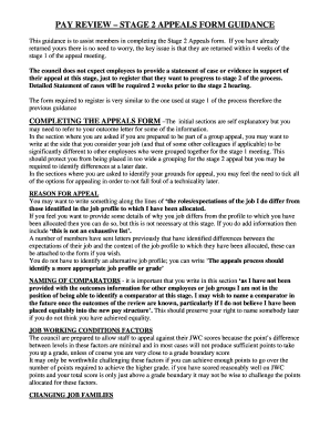 Fillable Online sheffield-unison org PAY REVIEW STAGE 2 APPEALS FORM ...
