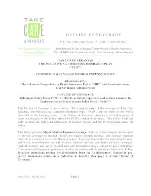 Fillable Online PCIP Outline of Coverage - Form PCIP - 102-OC 9 11 Fax ...