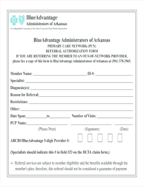 Fillable Online BlueAdvantage Administrators of Arkansas Fax Email ...