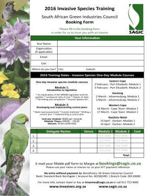 Fillable Online invasives org 2016 Invasive Species Training Fax Email ...