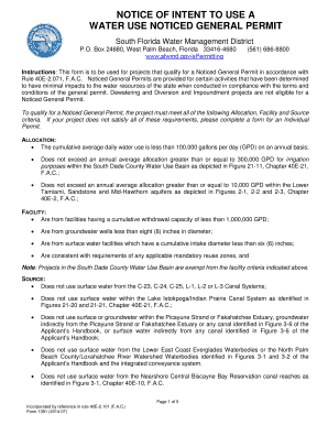 Fillable Online my sfwmd NOTICE OF INTENT TO USE A - my sfwmd Fax Email ...