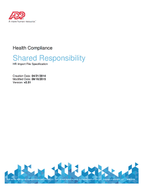 Fillable Online HR Interface to support ADP Health Compliance v25 Fax ...