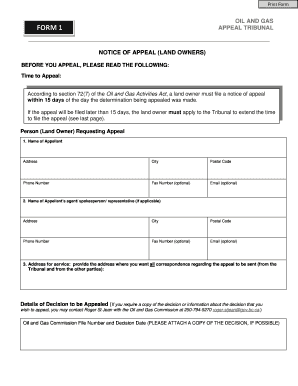 Land Tribunal Application Form | pdfFiller