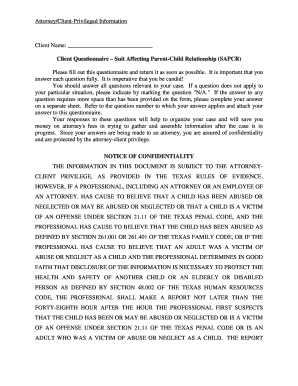 Fillable Online Client Questionnaire Suit Affecting Parent-Child Fax ...