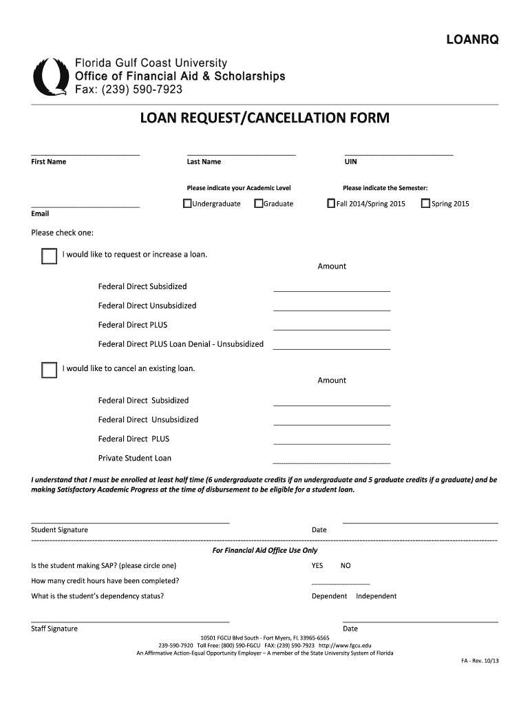Fillable Online fgcu - Fax Email Print - pdfFiller