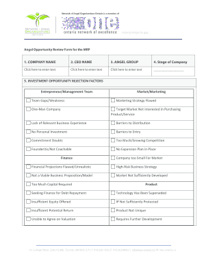 Fillable Online Opportunity Review Form - Neumarkets Fax Email Print ...