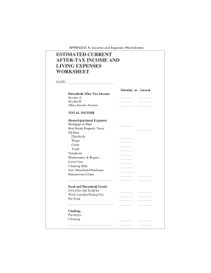 Fillable Online 540 Appendixes APPENDIX A Income and Expense Worksheets ...