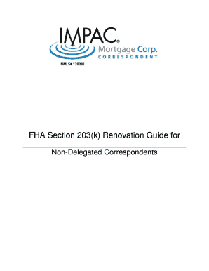 Fillable Online FHA Section 203(k) Renovation Guide for Fax Email Print ...
