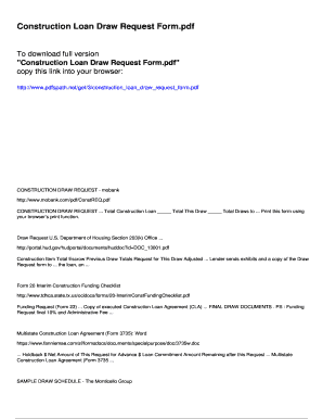 Fillable Online Construction Loan Draw Request Form - Pdfslibforyoucom ...