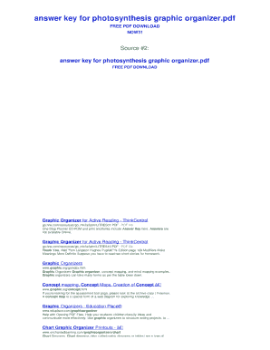 Photosynthesis Graphic Organizer Answer Key - Fill Online, Printable ...