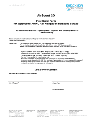 Fillable Online First Order Form - Becker Avionics Fax Email Print ...
